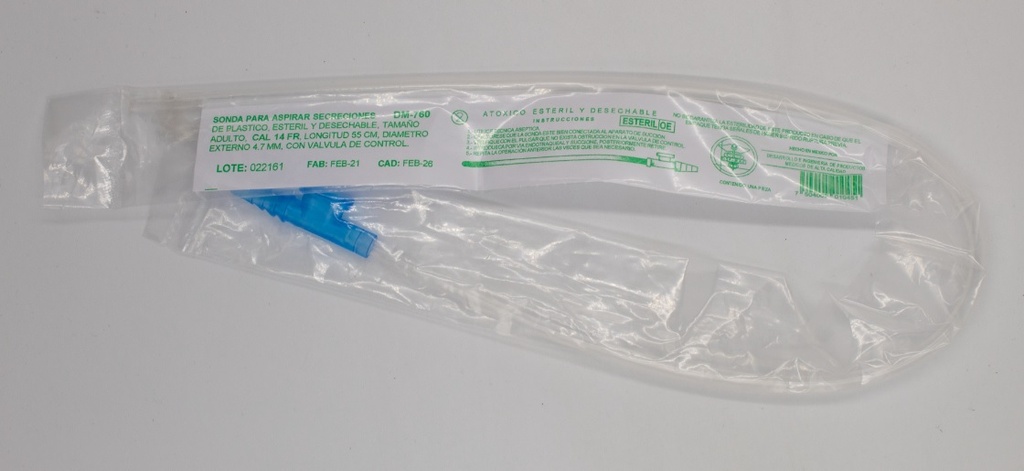 SONDA PARA SUCCION DE SECRECIONES 14FR. ESTERIL, TAMAÑO ADULTO ...